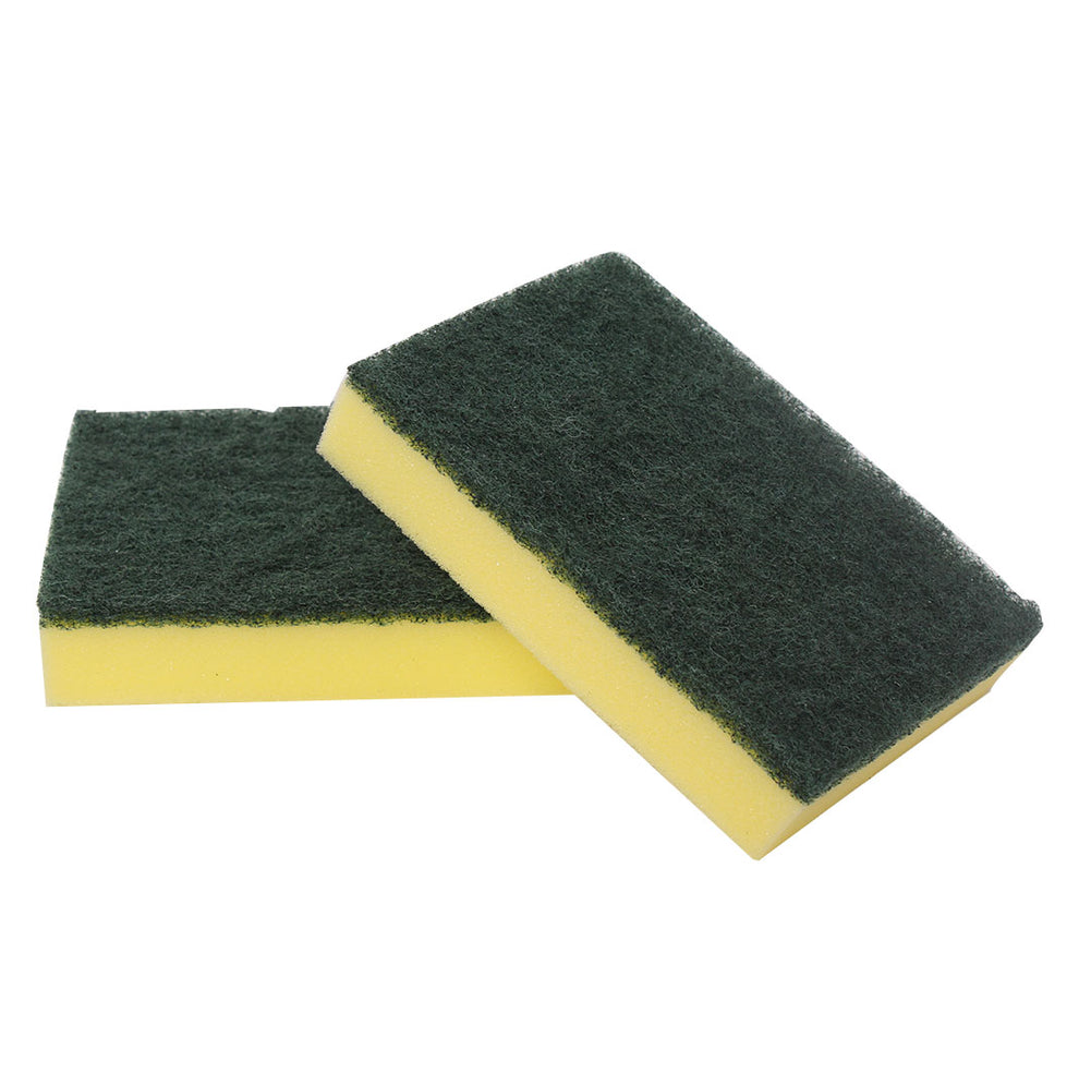 Sponge Scourer, Green and Yellow 15x10cm (10) – Fleurieu Food Services